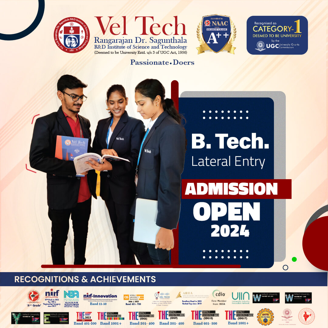 Top Leading University in India | Vel Tech University Admissions Open 2025